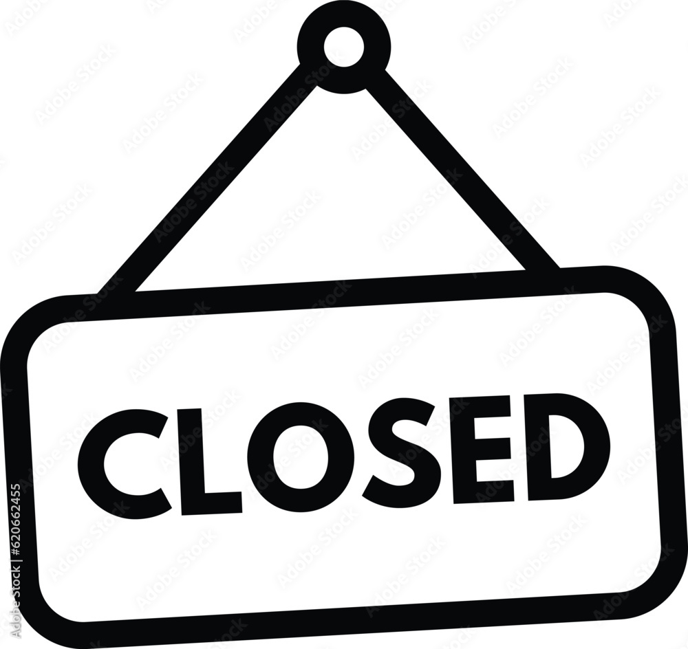 Closed icon vector isolated on white background . Closed symbol ...