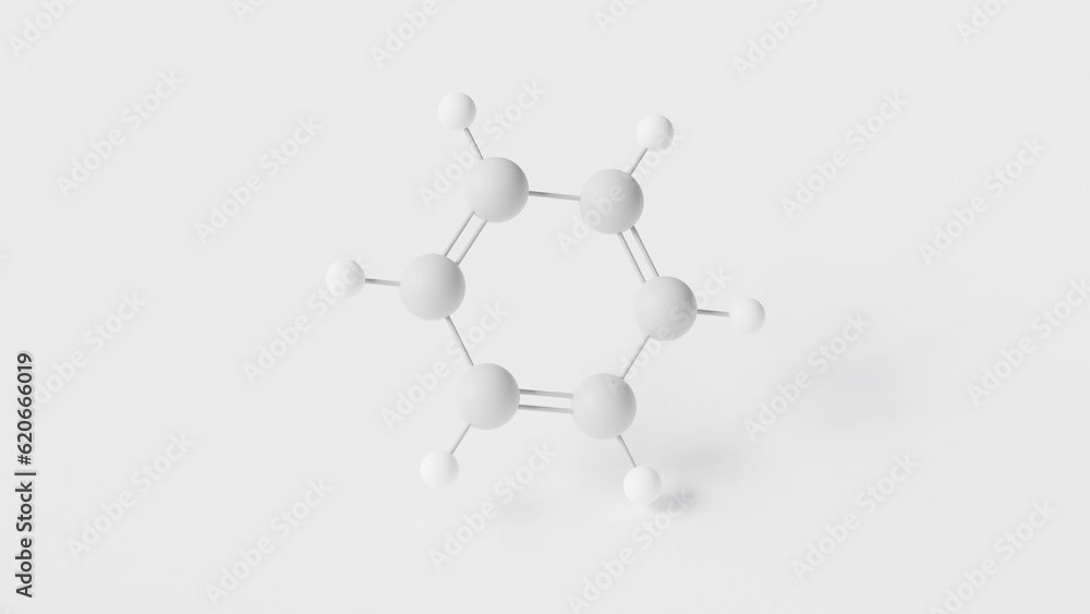 benzene molecule 3d, molecular structure, ball and stick model ...