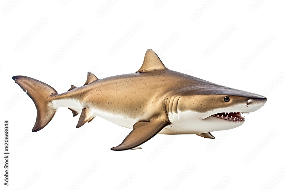 Sand tiger shark Carcharias taurus, Transparent background. generative ...