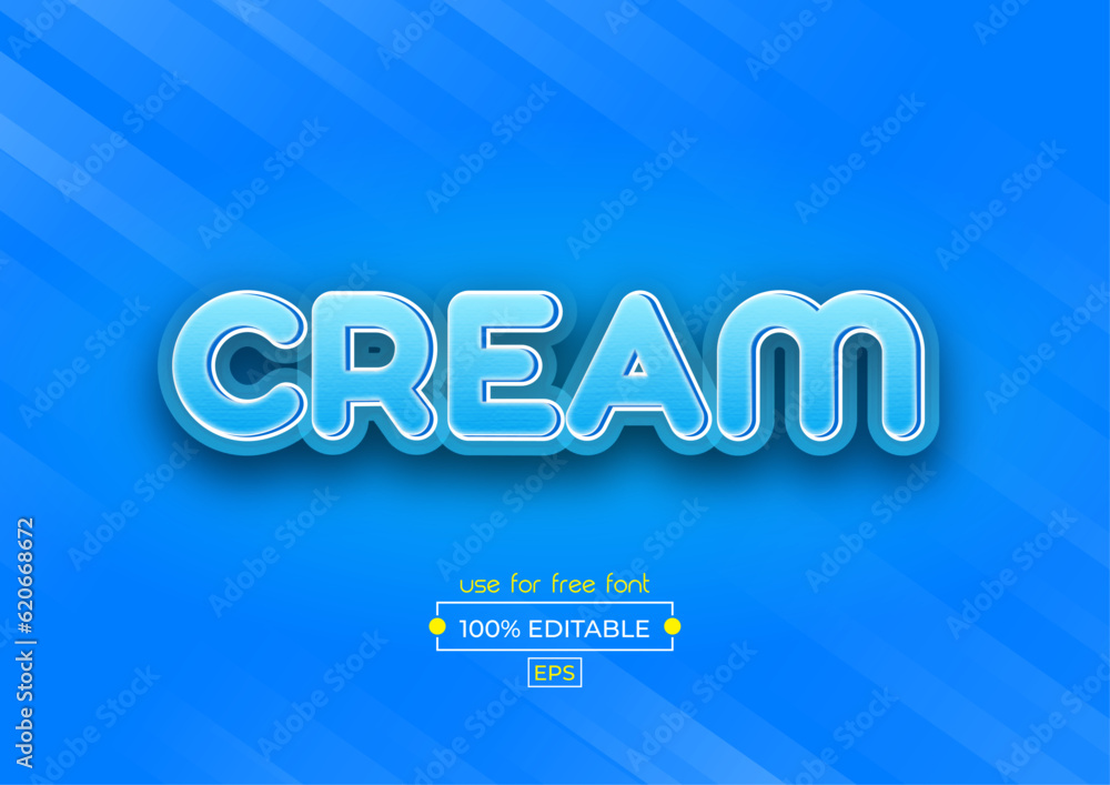 Cream Text Effect Template & editable text effect 3d style Stock Vector ...