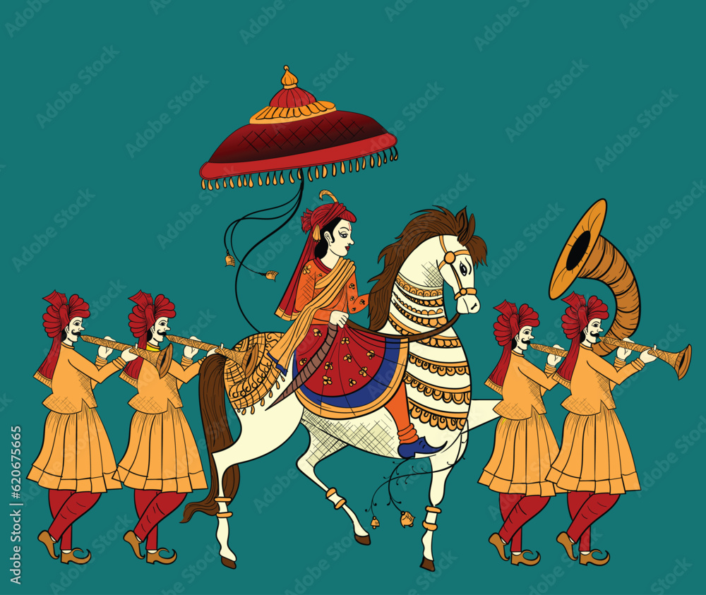 Indian wedding baraat clip art people enjoying and dancing. Indian ...