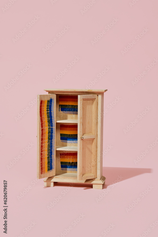 closet with some gay pride flags Stock Photo | Adobe Stock