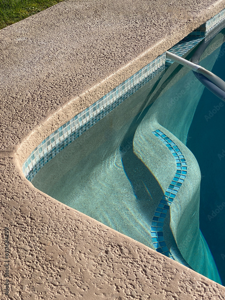Corner seat of swimming pool Stock Photo | Adobe Stock