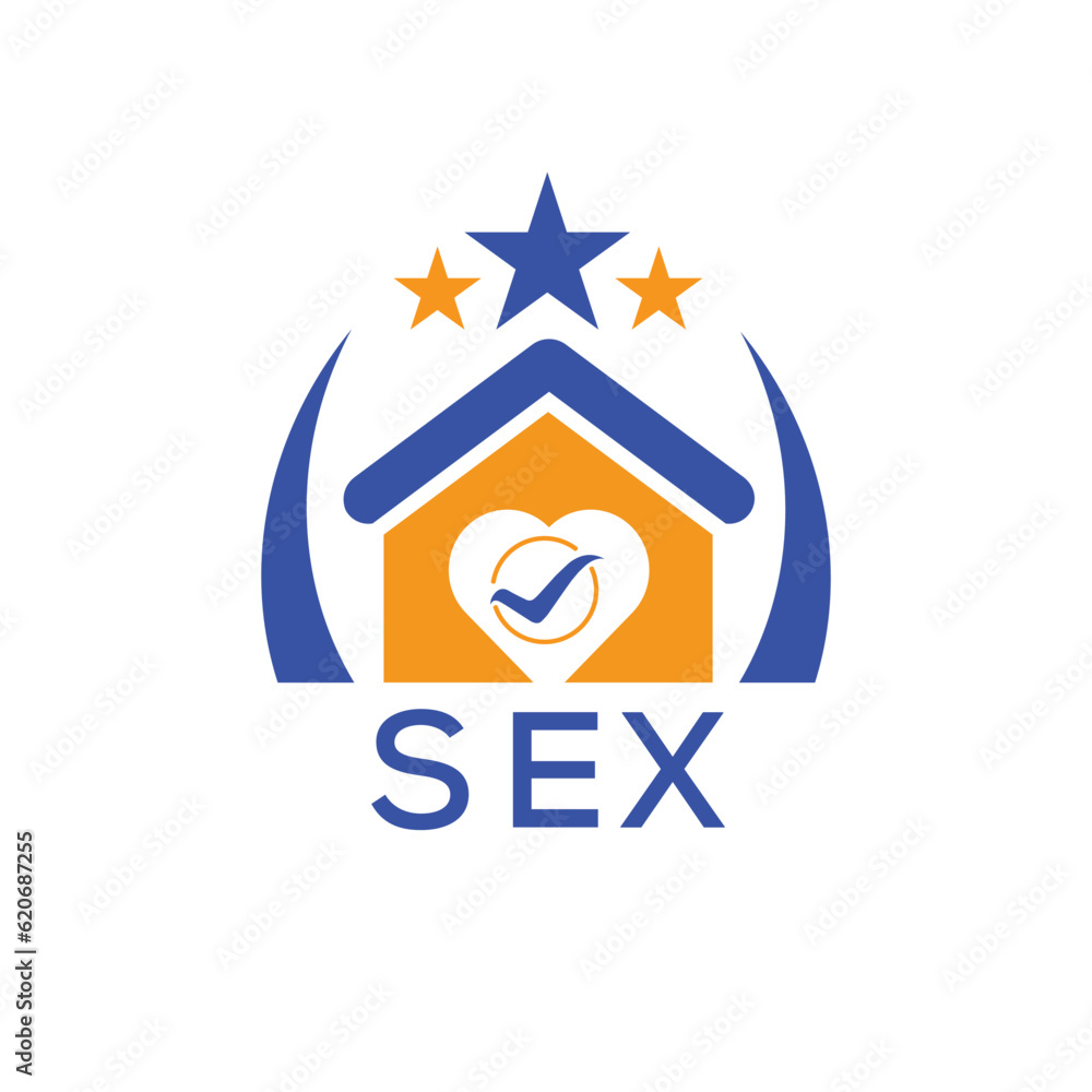 Sex House Logo Letter Logo And Star Icon Blue Vector Image On White Background Kjg House