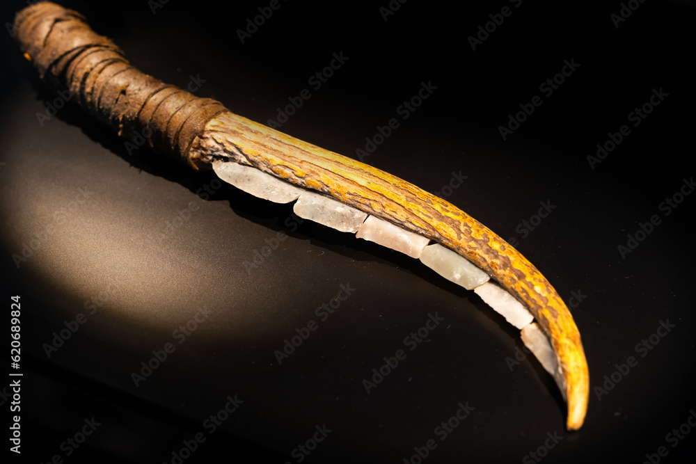 The historical sickle, which was used as an agricultural tool, found in ...