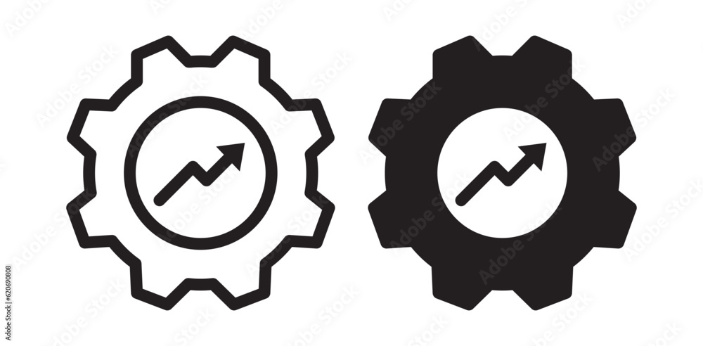 Productivity icon set. work process performance or efficiency sign with ...