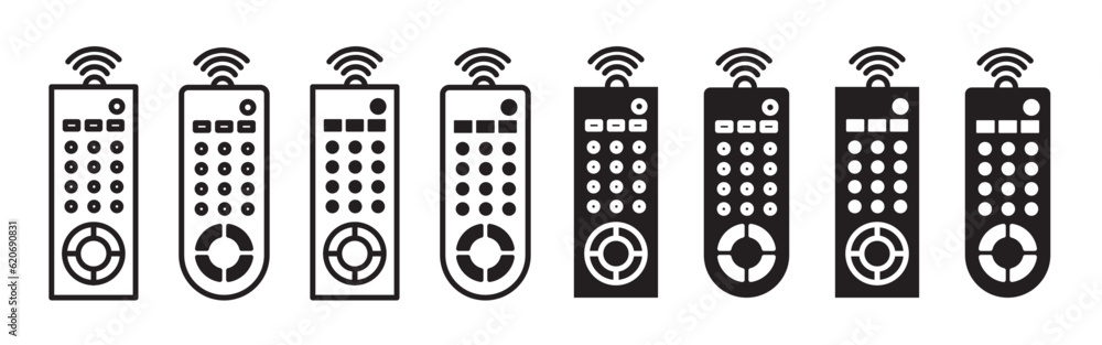 Vetor de Remote control icon vector set. Simple television wireless ...
