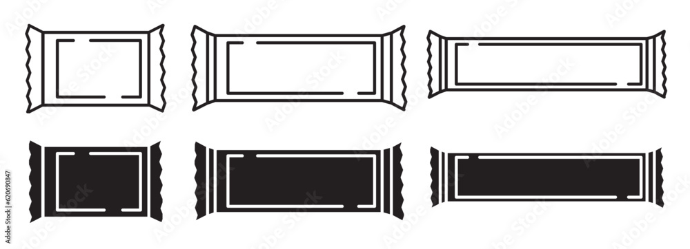 Sachet package icon set. sample pouch sign. sauce plastic sachet vector ...