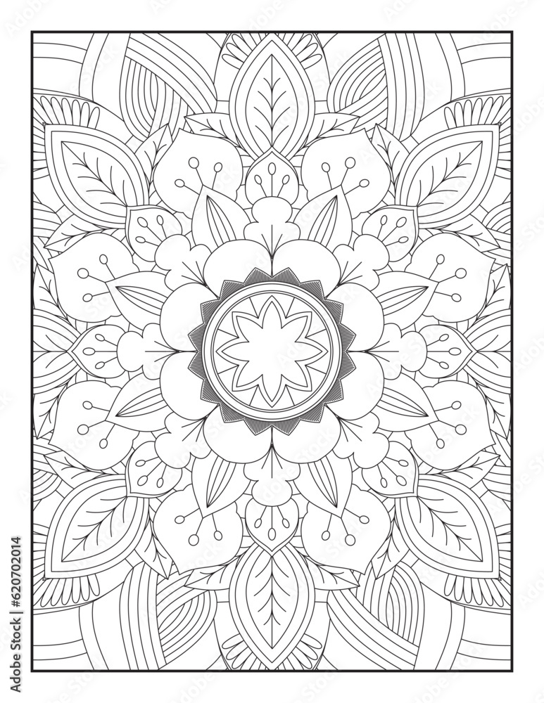 Pattern for coloring book. Flower Mandala Coloring Page.Coloring Page ...