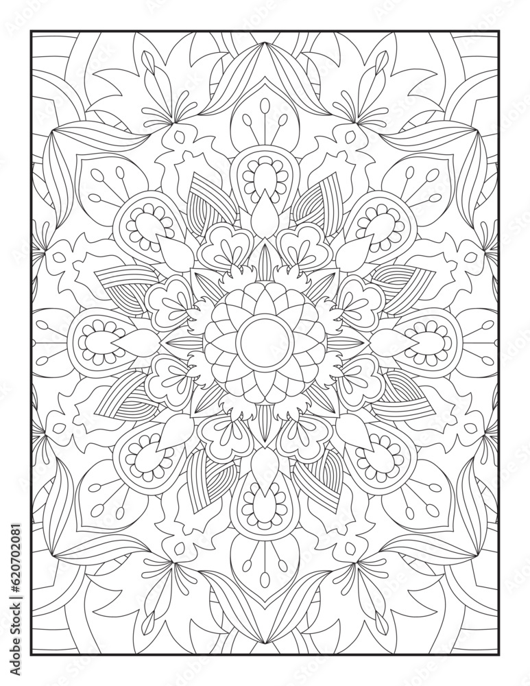 Pattern for coloring book. Flower Mandala Coloring Page.Coloring Page ...