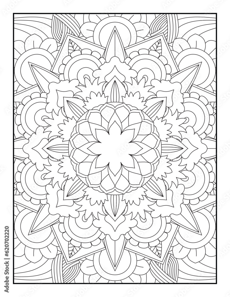 Pattern for coloring book. Flower Mandala Coloring Page.Coloring Page ...