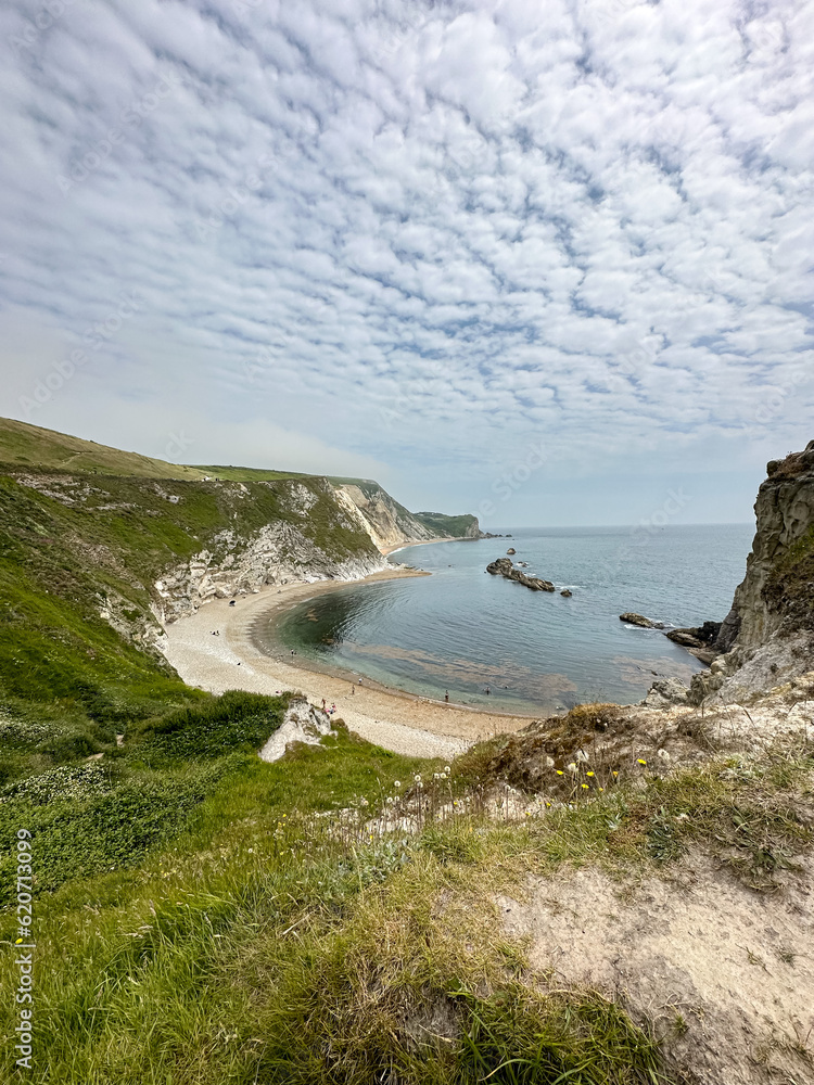 Dorset, UK. Man O'War Beach and Durdle Door on Jurassic Coast, England ...