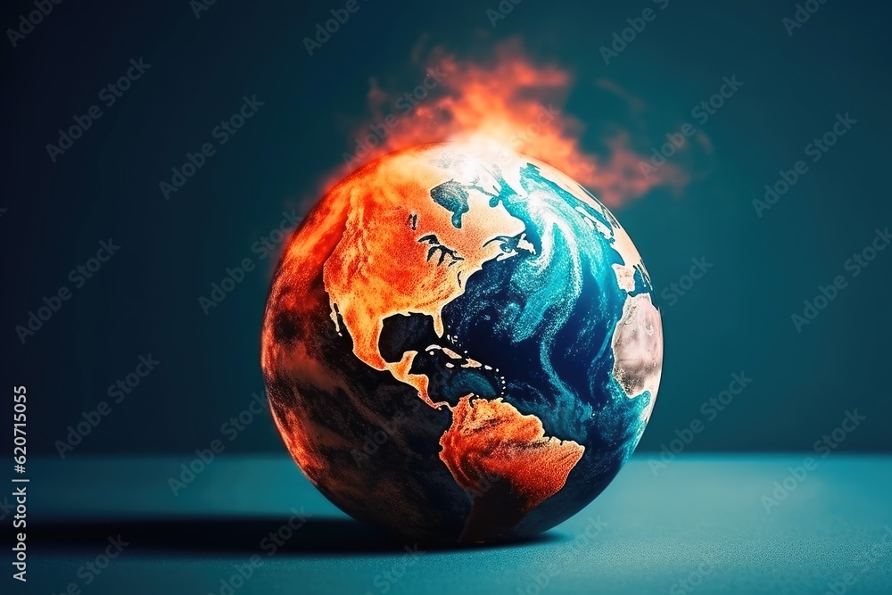Planet earth in danger climate change concept created with generative ...