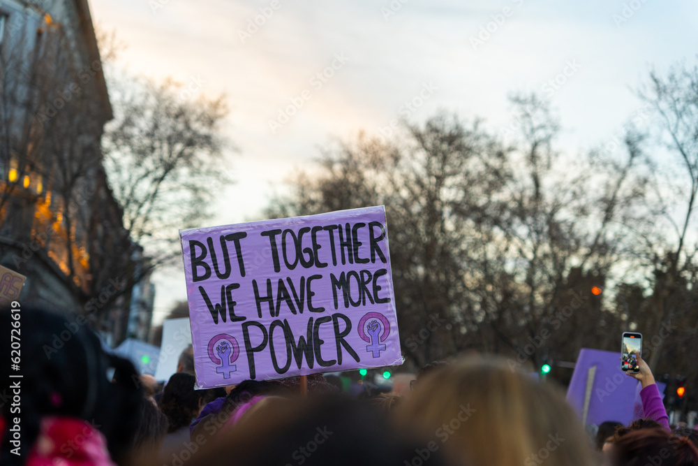 Women Symbol On A Protest Signs On The Streets. Stock Photo | Adobe Stock