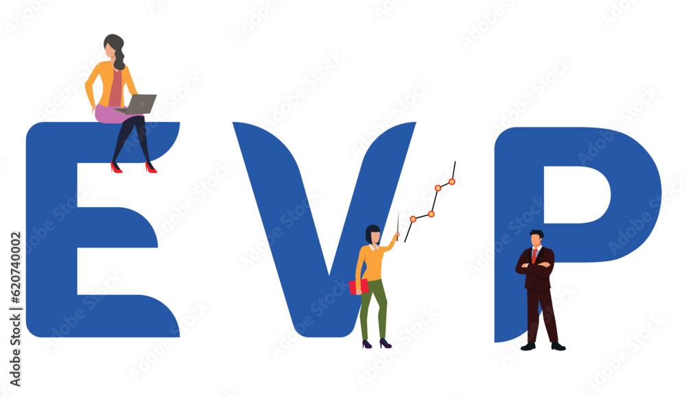 EVP is the Executive Vice President. For: people, business, icons and ...