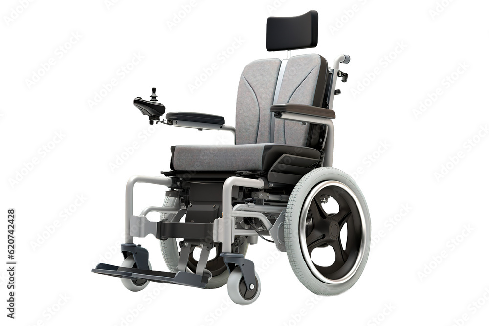 Side view of modern electric wheelchair on transparent background Stock ...