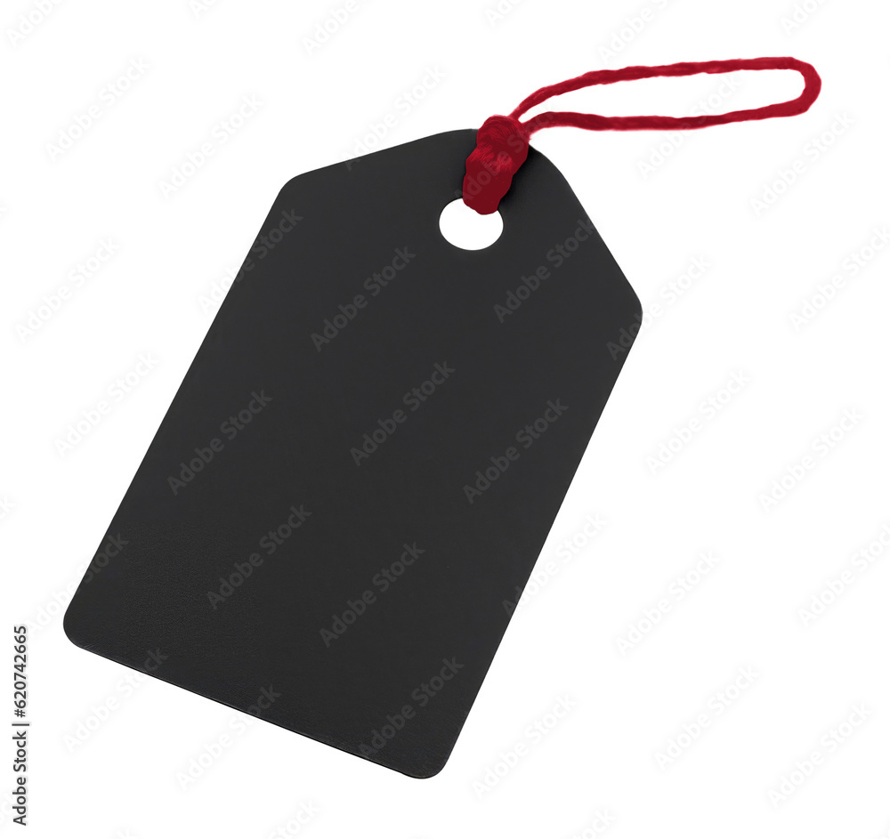 Blank Black Tag For Mockup Isolated on Transparent Background ...