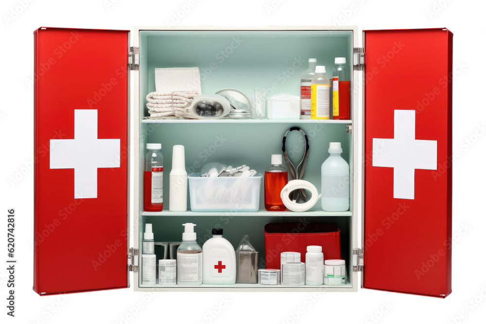 Poster First Aid Cabinet Isolated on Transparent Background ...