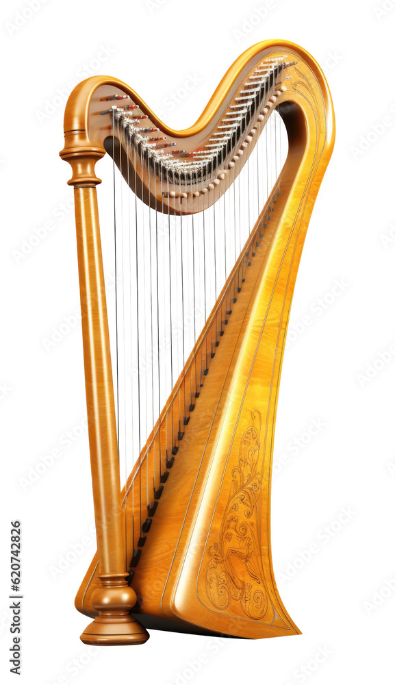 Harp Isolated on Transparent Background - Generative AI Stock ...