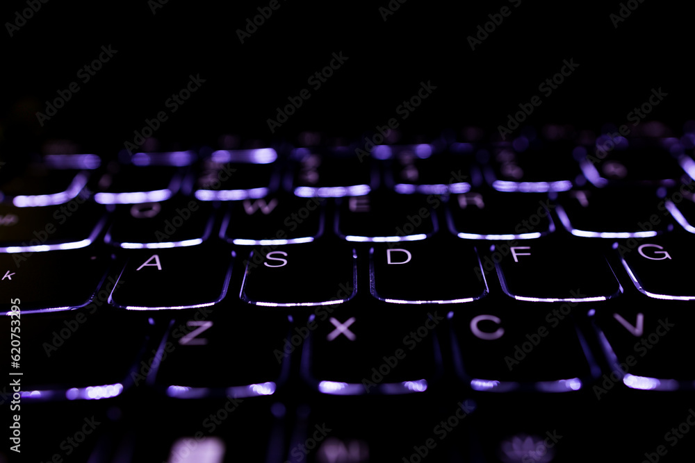 Gaming laptop keyboard detail AWSD keys Stock Photo | Adobe Stock