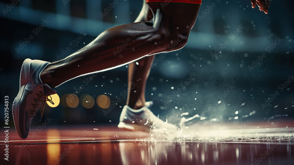 Capturing the Speed of Track and Field Athletes. Generative Ai Stock ...
