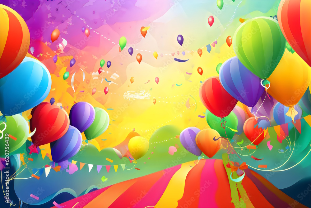 Colorful Carnival-Inspired Background with Vibrant Balloons and ...