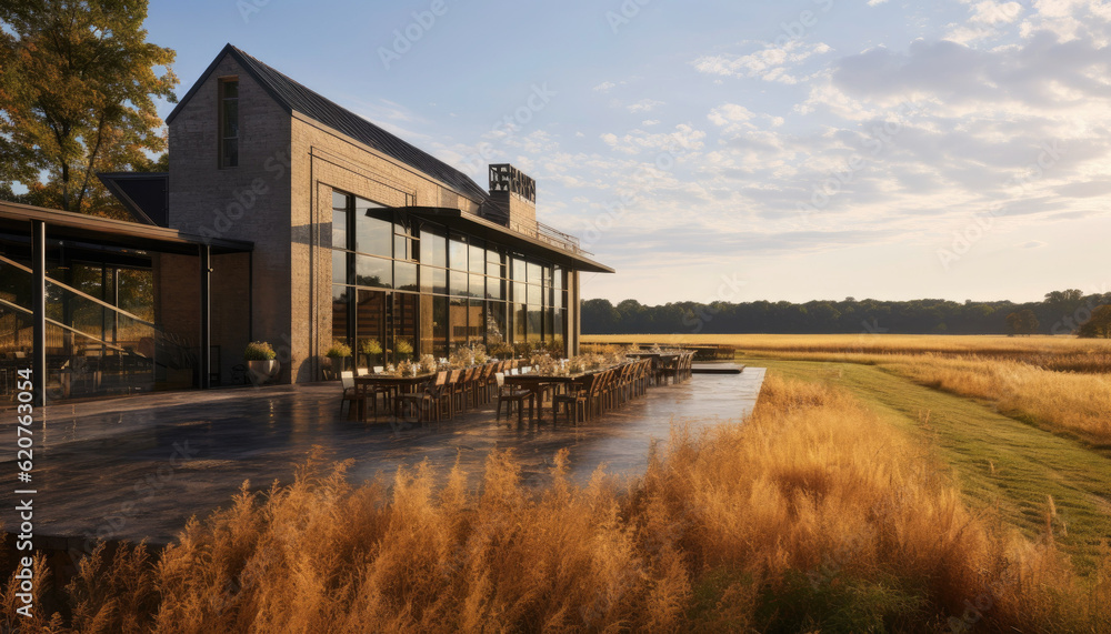 a cafe selling coffee in the middle of golden rice fields in Thailand ...