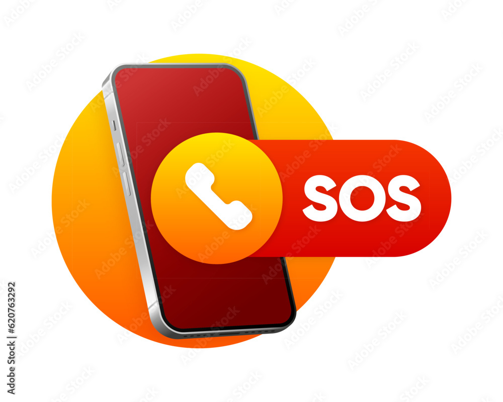 SOS emergency call. 911 calling. Emergency call. A cry for help ...