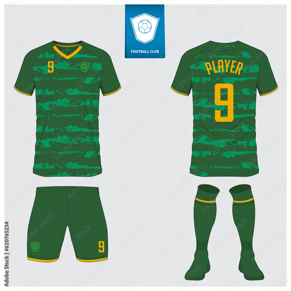 Set of soccer jersey or football kit mockup design for football club ...