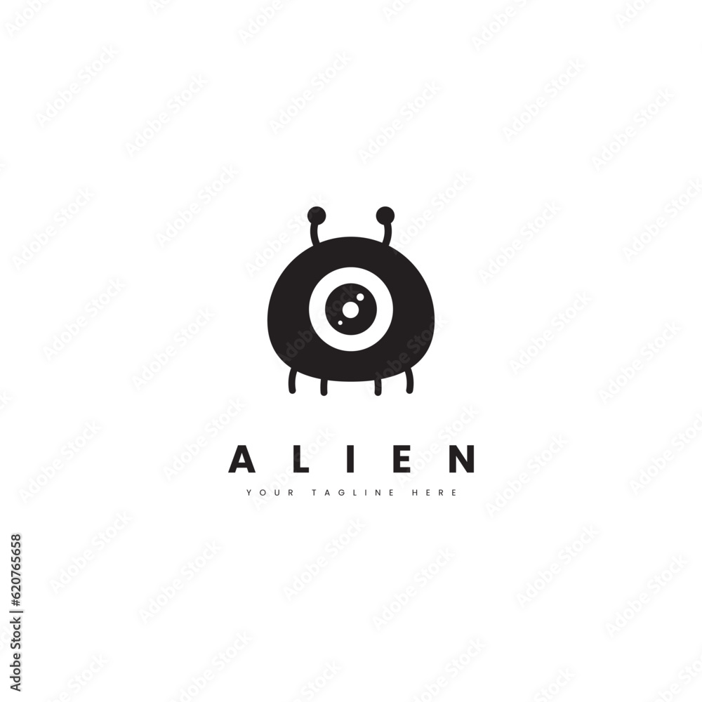Alien character logo. Cute alien characters, for astronomical logos ...
