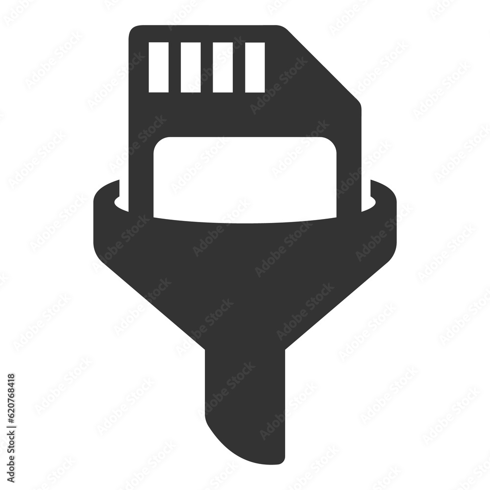 Vector illustration of memory filters icon in dark color and ...