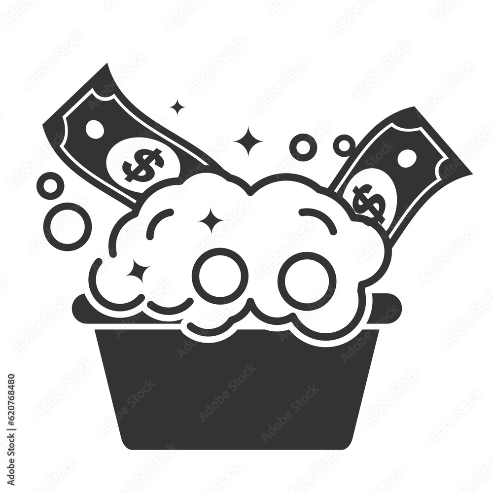 Vector illustration of money laundering icon in dark color and ...