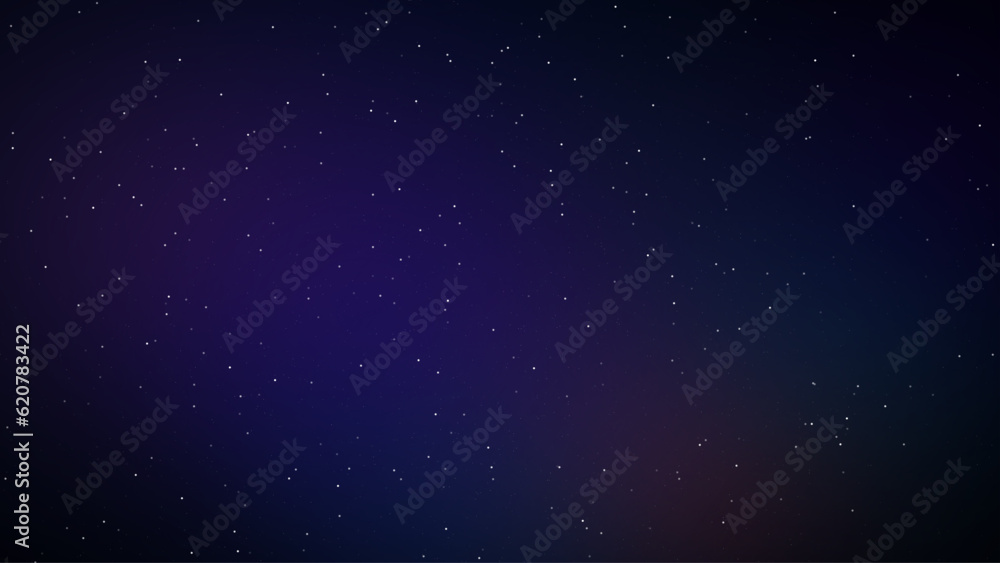 Stars at night with backlit trees. Dark interstellar space. 2d ...