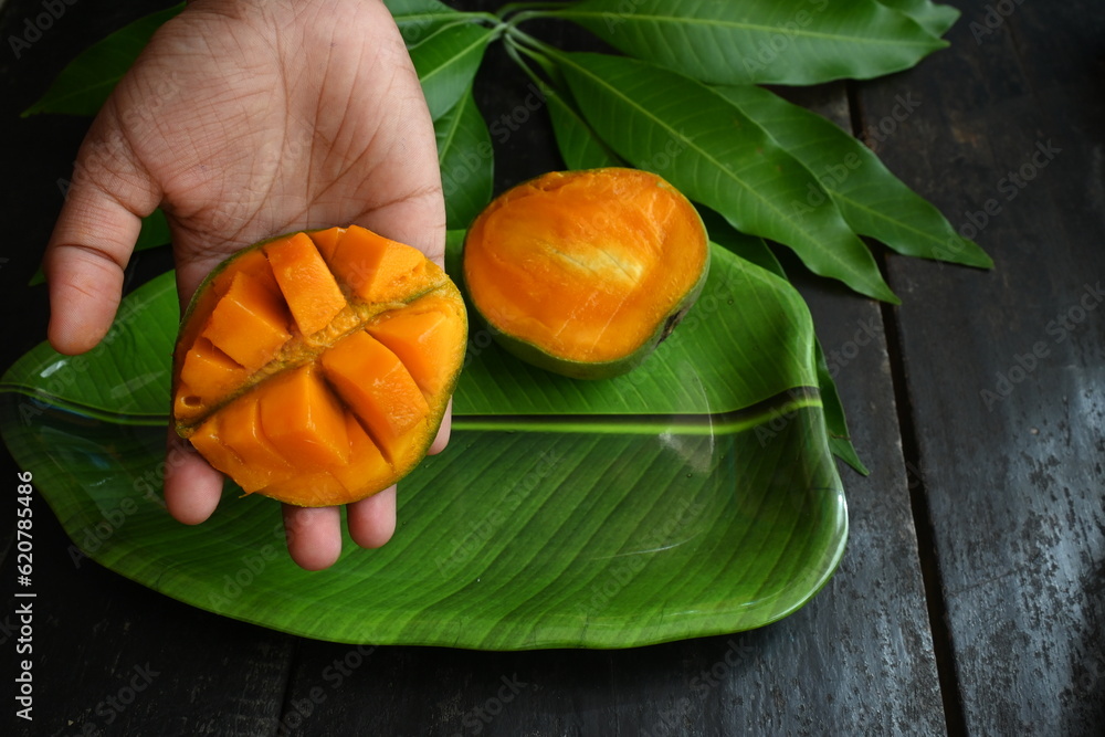Mango slice. Mango is also called the king of fruits. This fruit is a ...
