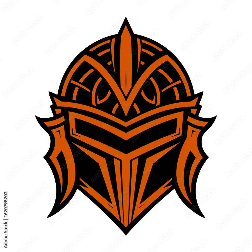 Greek gladiator helmet logo, celtic helmet, vector art, isolated on ...