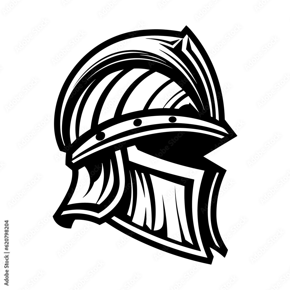 Greek gladiator helmet logo, celtic helmet, vector art, isolated on ...