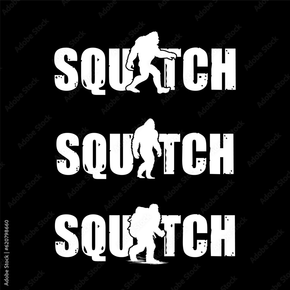 Sasquatch bigfoot logo silhouette vector design Stock Vector | Adobe Stock