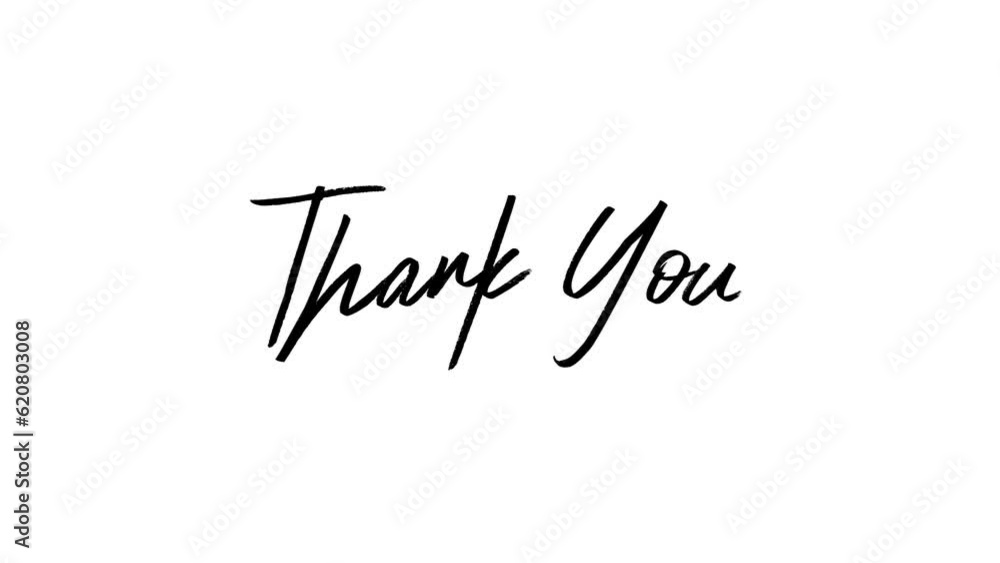 Thank You Calligraphy Animation in Handwritten Effect/ 4k animation of ...
