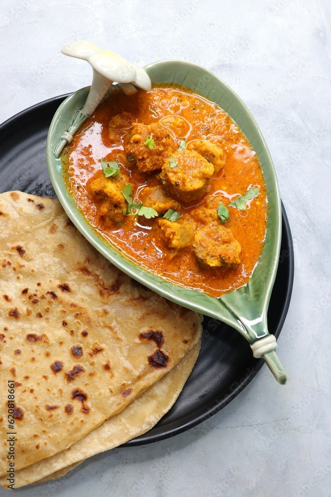 Rajasthani Gatta Curry or Besan Ke Gatte Ki Sabzi. Gatte are gram flour ...