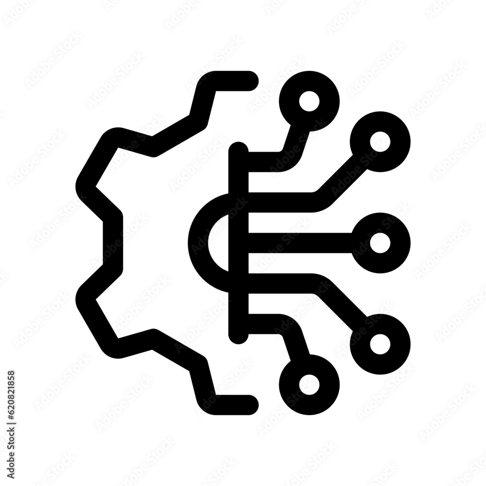 Editable configuration, setting, tech vector icon. AI technology, artificial intelligence ...