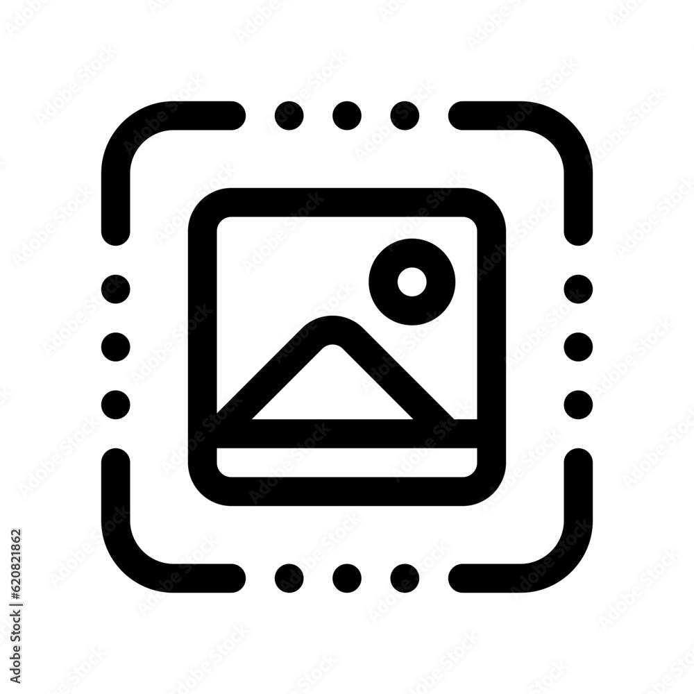 Editable image recognition, scan vector icon. AI technology, artificial ...