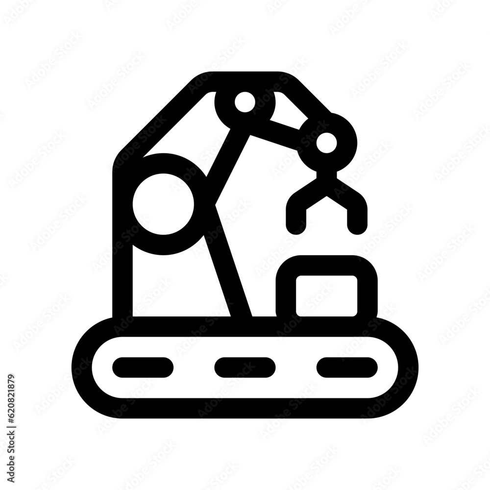 Editable robot hand, industry, sorting vector icon. AI technology ...