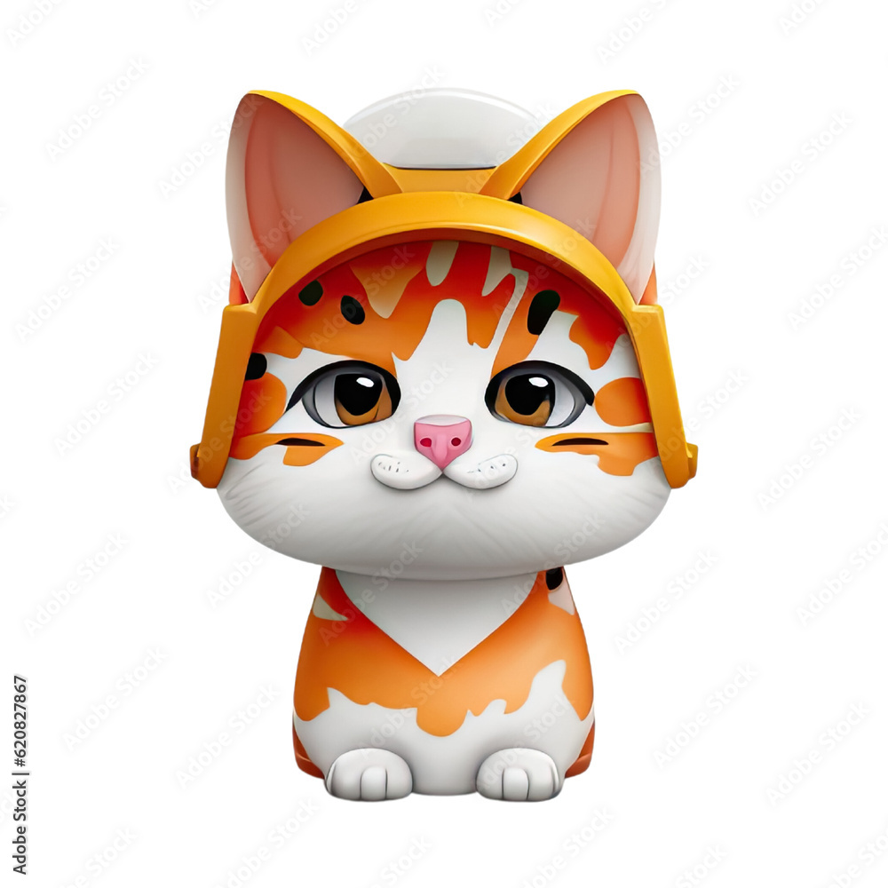 cute little cat cartoon character icons Illustration , isolated ...