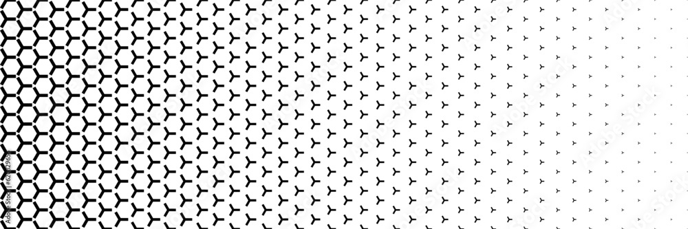 horizontal black halftone of rectangle design as three ways for pattern ...