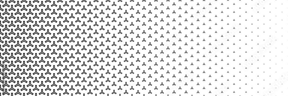 horizontal black halftone of rectangle design as three ways for pattern ...