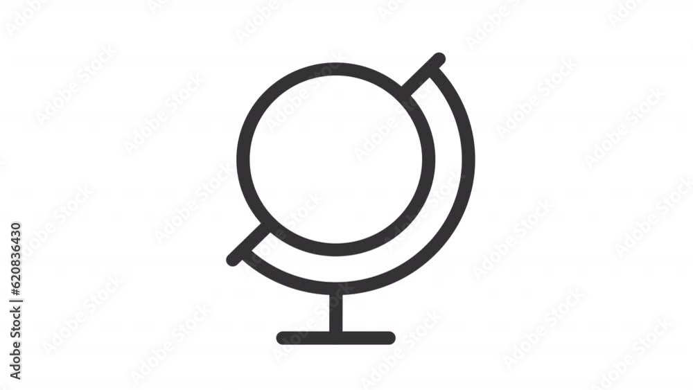 Globe animated icon. Bounce up and down line animation. International ...