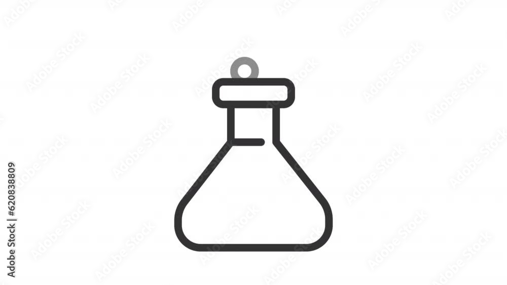 Video „Chemical flask animated icon. Science experiment line animation ...