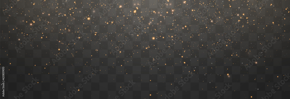 Magical light dust, dusty shine. Flying particles of light. Christmas ...