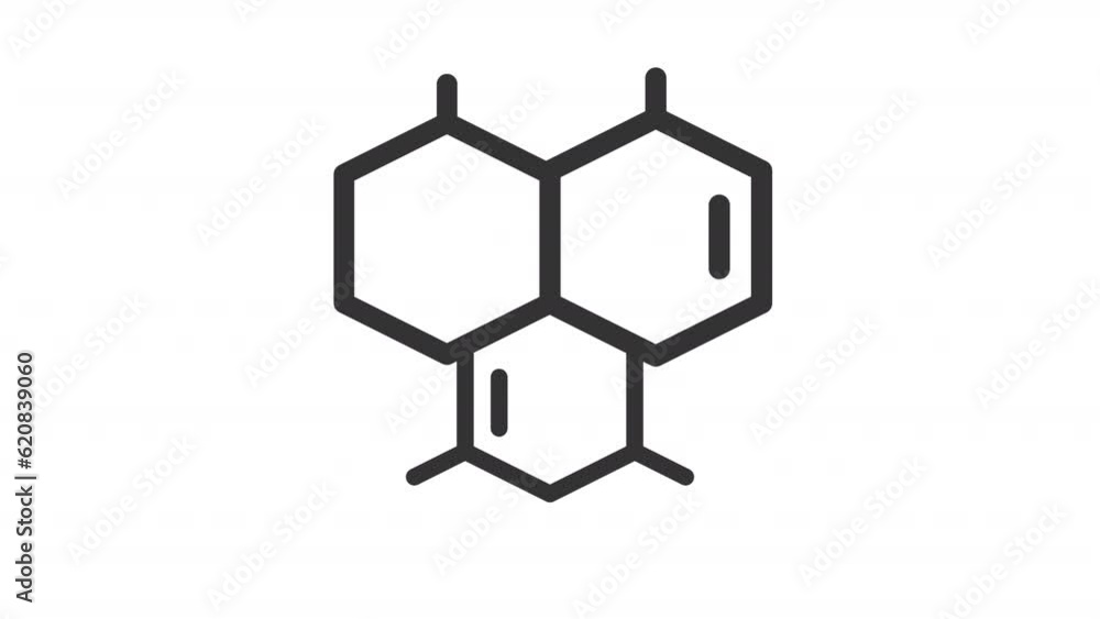 Cells animated icon. Molecular model line animation. Biology research ...