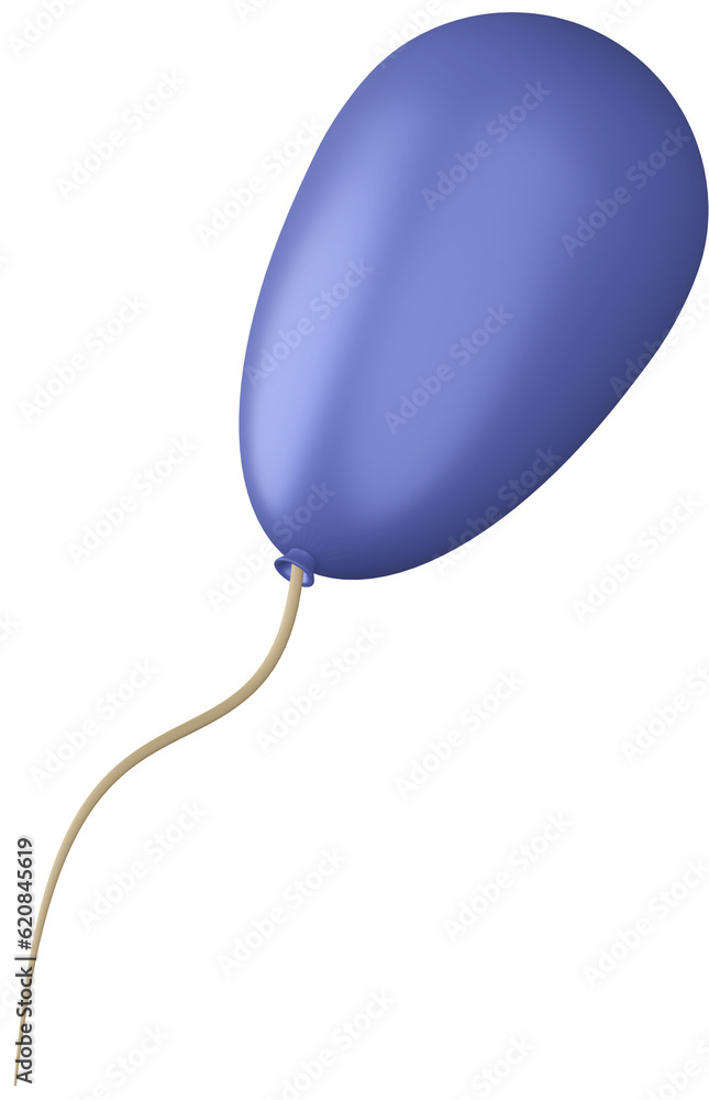 3D object blue inflatable balloon in the shape of an ellipsoid on a ...